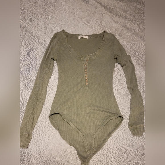 Mustard Seed | Tops | 42mustard Seed Olive Green Knit Bodysuit | Poshmark